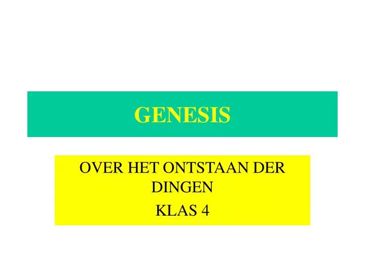 PPT - GENESIS PowerPoint Presentation, free download - ID:6033898