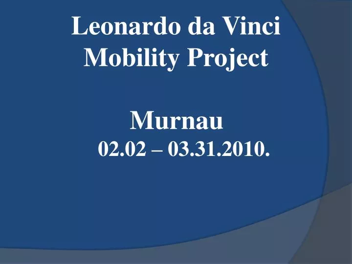 PPT - Leonardo da Vinci Mobility Project PowerPoint Presentation, free download - ID:6034865