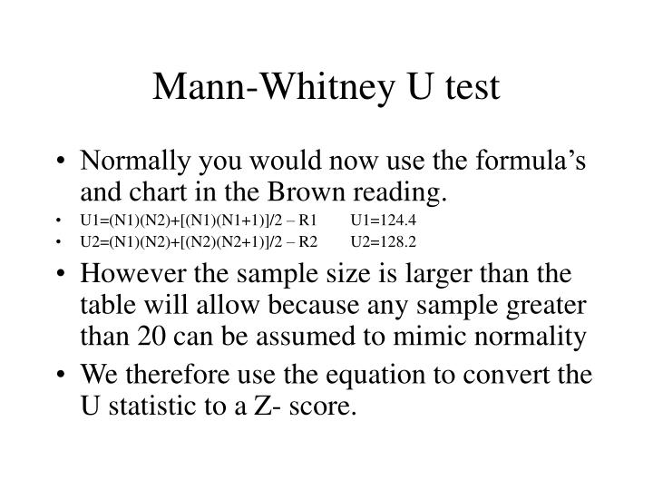 PPT - Mann-Whitney U test PowerPoint Presentation - ID:6034903