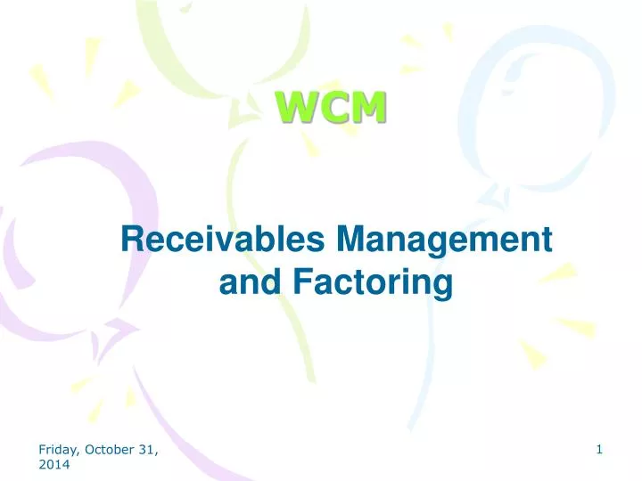 PPT - WCM PowerPoint Presentation, free download - ID:6035276