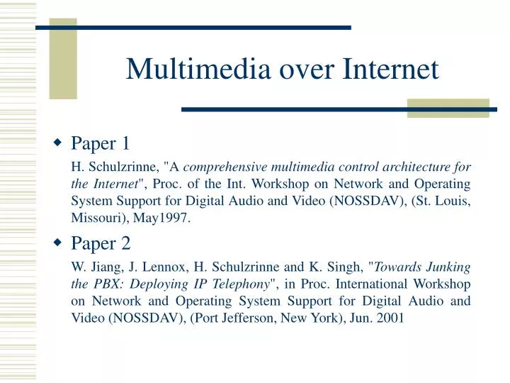PPT - Multimedia over Internet PowerPoint Presentation, free download ...