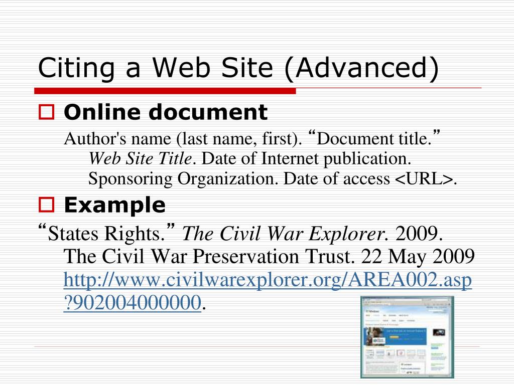 Citing A Website For Powerpoint