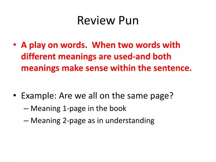PPT - Review Pun PowerPoint Presentation, free download - ID:6038296