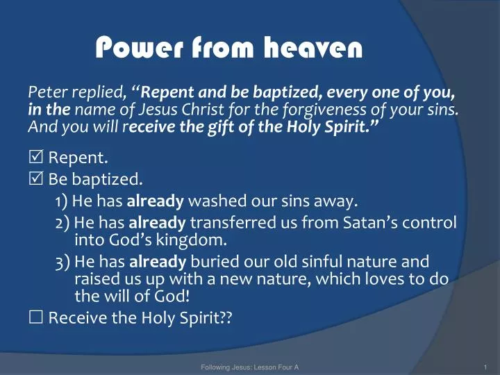 PPT - Power from heaven PowerPoint Presentation, free download - ID:6039239