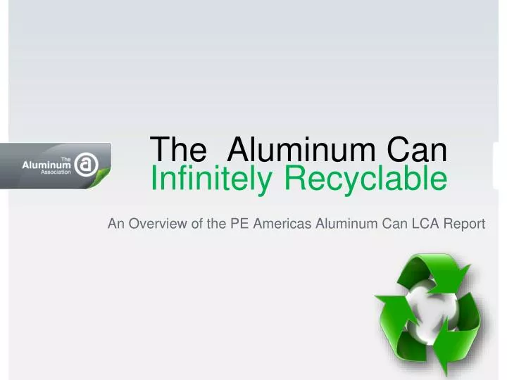 PPT - The Aluminum Can Infinitely Recyclable PowerPoint Presentation ...