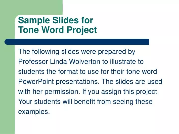 PPT - Sample Slides for Tone Word Project PowerPoint Presentation, free ...