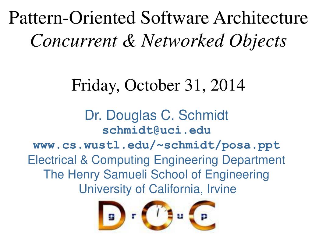 Ppt Pattern Oriented Software Architecture Concurrent And Networked Objects Friday October 31 0956