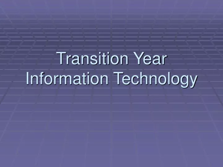 PPT - Transition Year Information Technology PowerPoint Presentation ...