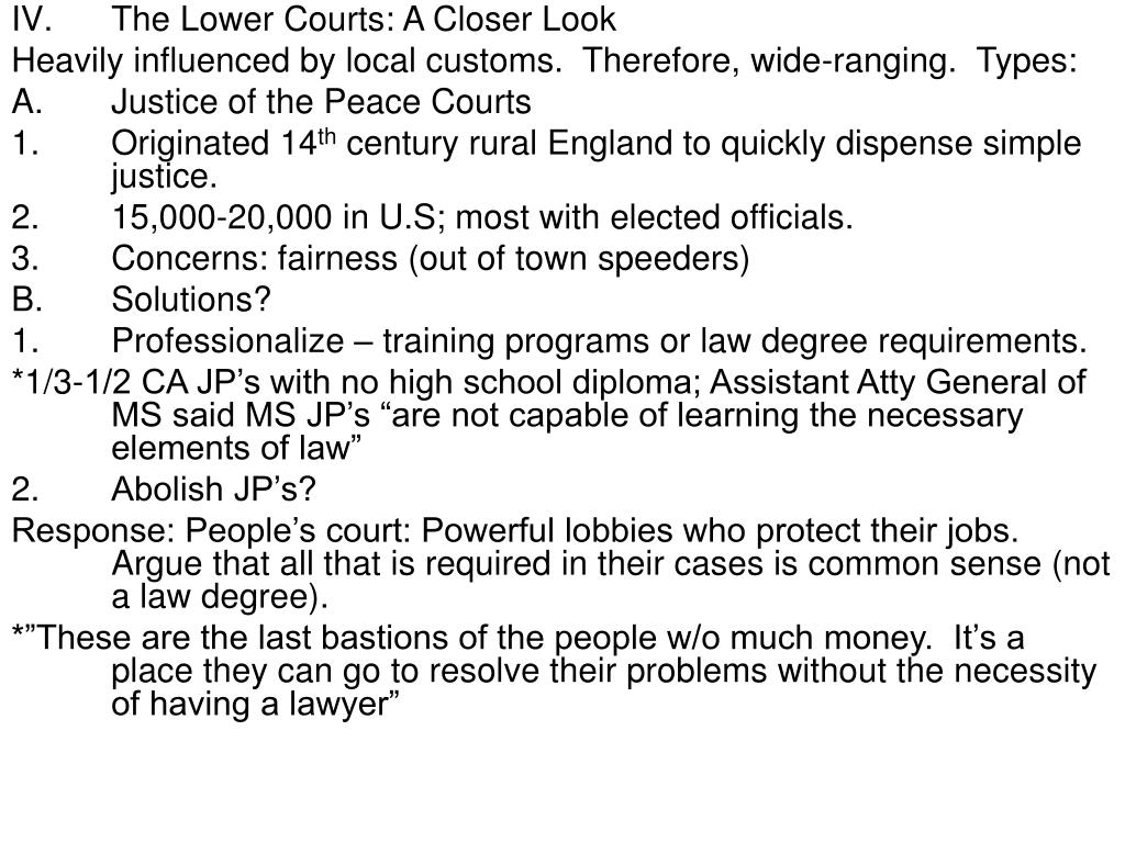 PPT - Chapter 4 State Courts Trial Courts of Limited Jurisdiction ...