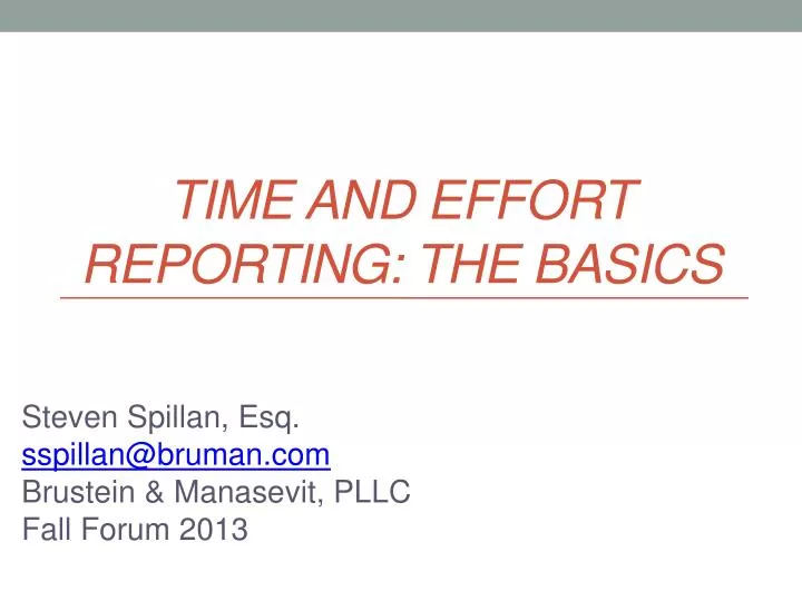 PPT - Time and Effort Reporting: The Basics PowerPoint Presentation ...
