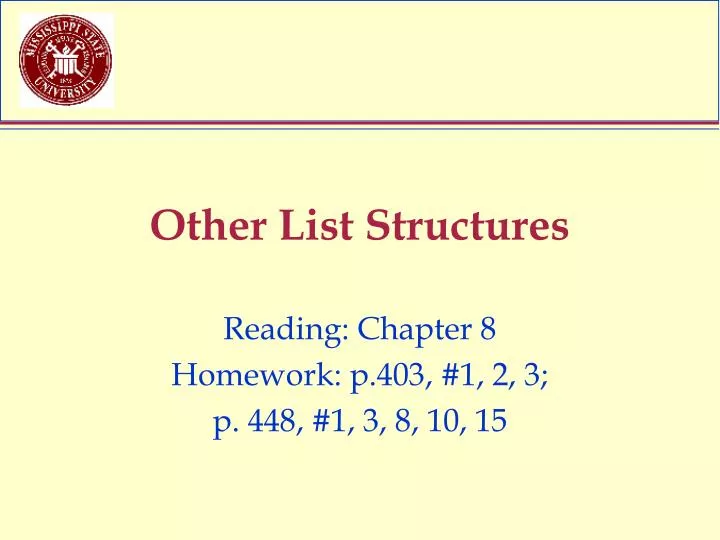 PPT - Other List Structures PowerPoint Presentation, free download - ID ...