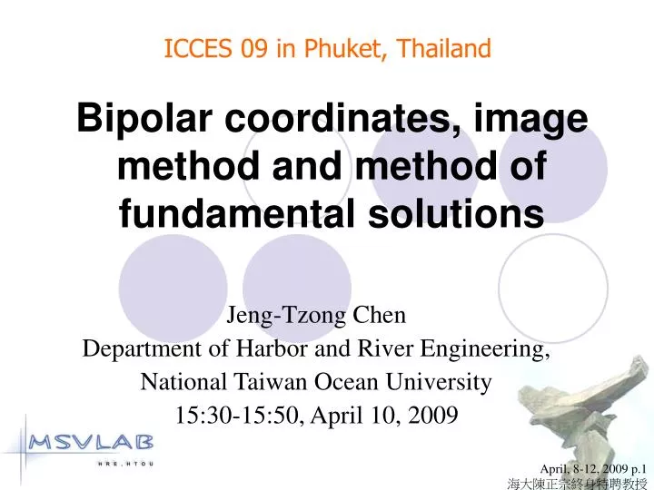 PPT - Bipolar coordinates, image method and method of fundamental ...