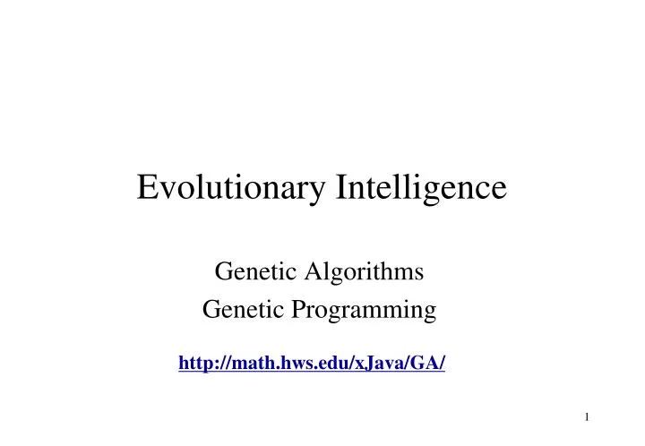 PPT - Evolutionary Intelligence PowerPoint Presentation, free download ...