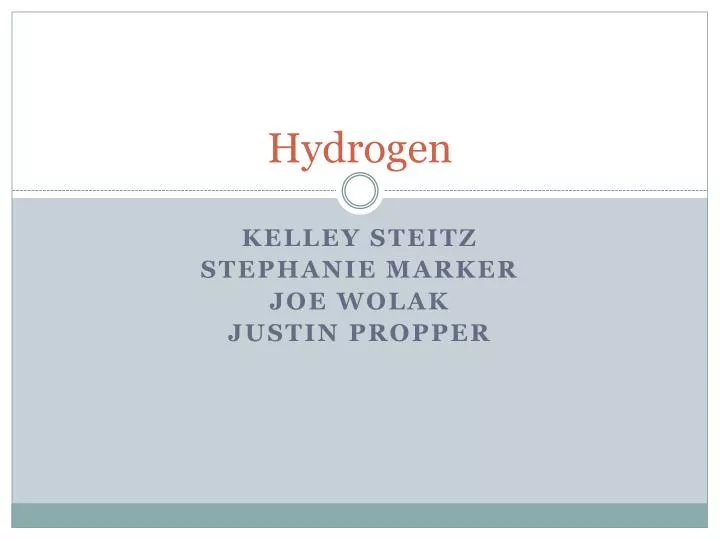 PPT - Hydrogen PowerPoint Presentation, free download - ID:6047205