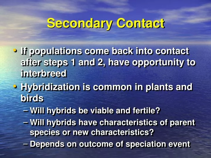 PPT - Secondary Contact PowerPoint Presentation, free download - ID:6048178