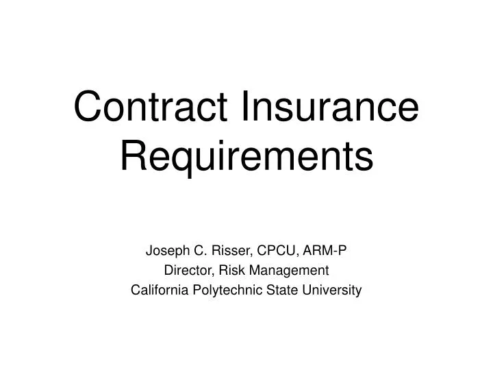 PPT - Contract Insurance Requirements PowerPoint Presentation, free ...
