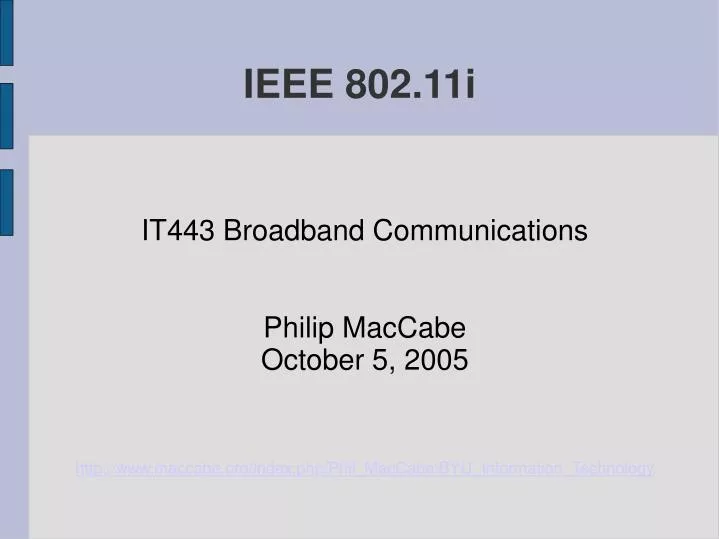 PPT - IEEE 802.11i PowerPoint Presentation, free download - ID:6051418