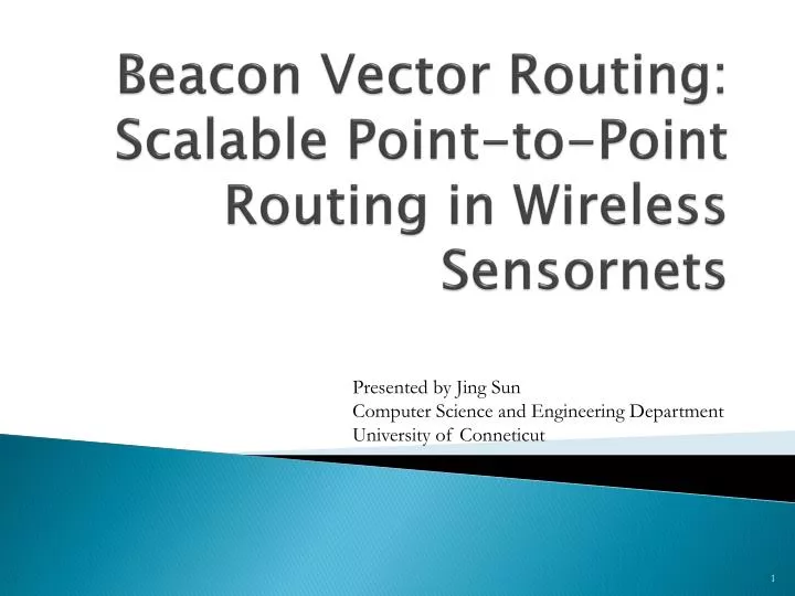Ppt Beacon Vector Routing Scalable Point To Point Routing In Wireless Sensornets Powerpoint