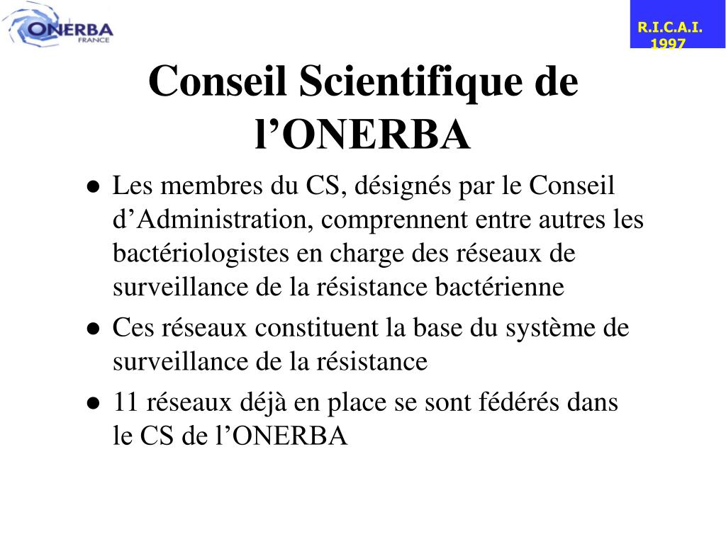 PPT - Réseaux fédérés et représentés dans le Conseil Scientifique de l’ONERBA PowerPoint ...