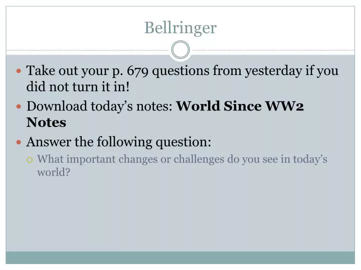 PPT - Bellringer PowerPoint Presentation, free download - ID:6054895