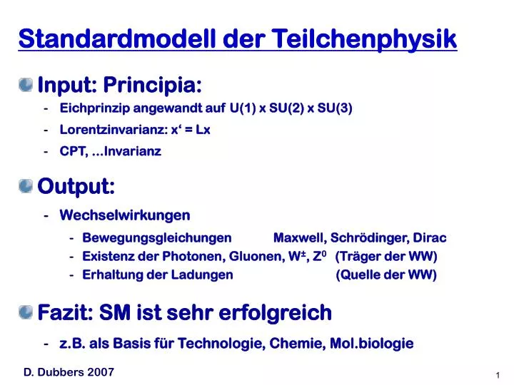 PPT - Standardmodell der Teilchenphysik PowerPoint Presentation, free ...
