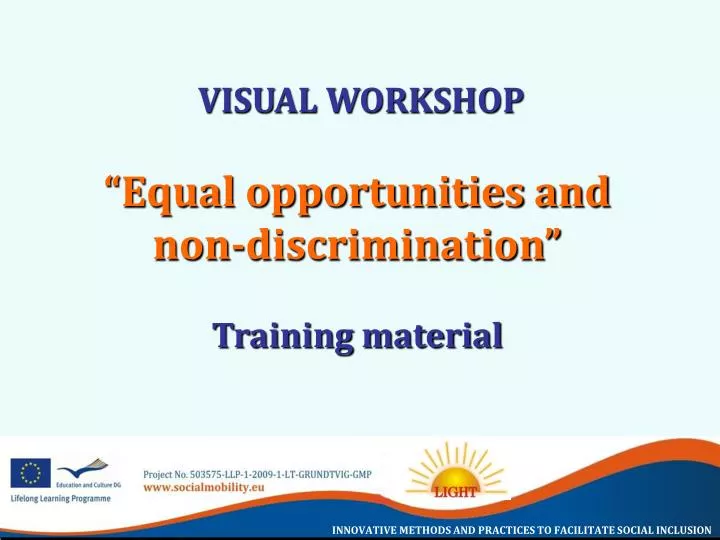 PPT - VISUAL WORKSHOP “Equal opportunities and non-discrimination ...
