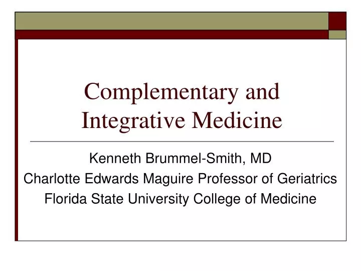 PPT - Complementary and Integrative Medicine PowerPoint Presentation ...