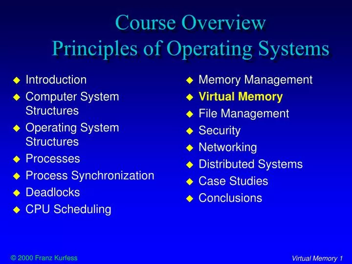 PPT - Course Overview Principles of Operating Systems PowerPoint ...