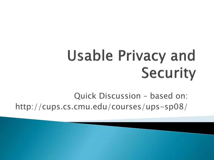 PPT - Usable Privacy and Security PowerPoint Presentation, free ...