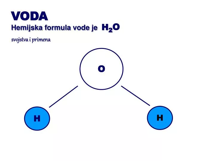 PPT - Hemijska f ormula vode je H 2 O PowerPoint Presentation, free ...