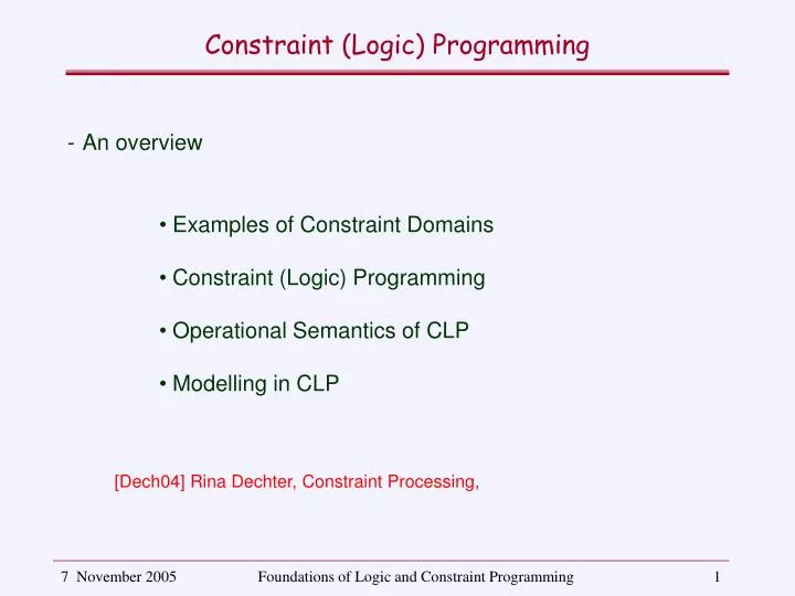 Ppt Constraint Logic Programming Powerpoint Presentation Free Download Id 6059010