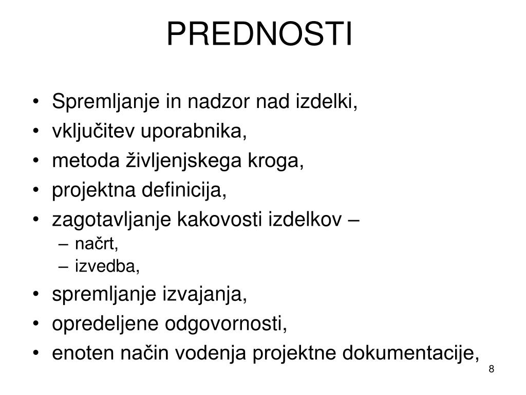 PPT - METODOLOGIJA VODENJA PROJEKTOV V DRŽAVNI UPRAVI PowerPoint ...