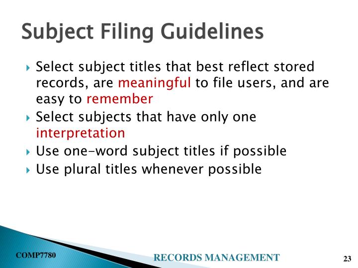 PPT - Records Filing Methods PowerPoint Presentation - ID:6060884