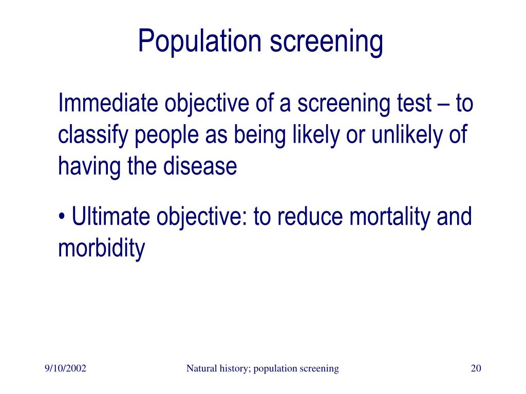PPT - Natural history of disease / population screening PowerPoint ...