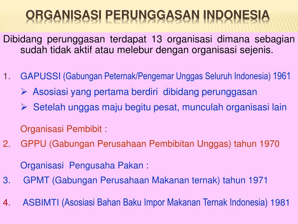 PPT - Organisasi Perunggasan dan struktur industri perunggasan di ... PPT - Organisasi Perunggasan dan struktur industri perunggasan di ...