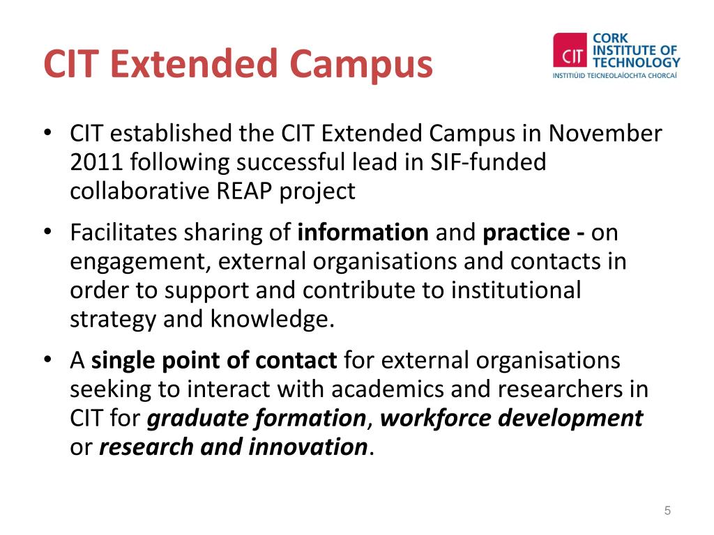 PPT - CIT’s Relationship with Industry through Collaboration, Service ...