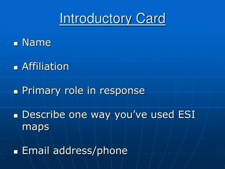 PPT - Introductory Card PowerPoint Presentation, free download - ID:6064134