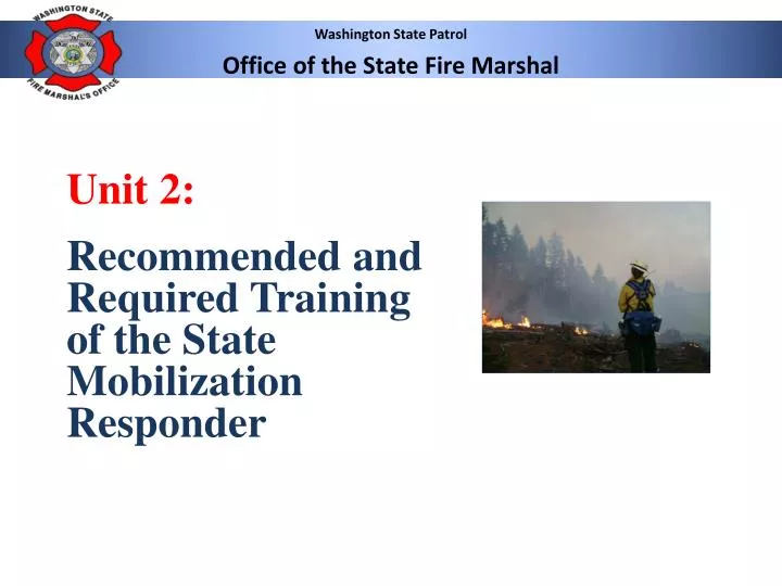 PPT - Washington State Patrol Office of the State Fire Marshal ...