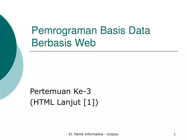 Ppt Pemrograman Basis Data Berbasis Web Powerpoint Presentation Free