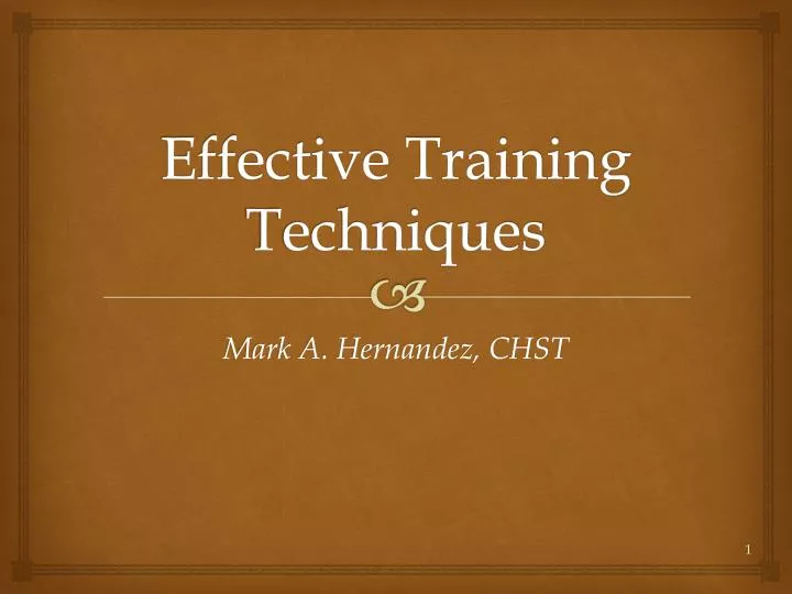 PPT - Effective Training Techniques PowerPoint Presentation, free ...