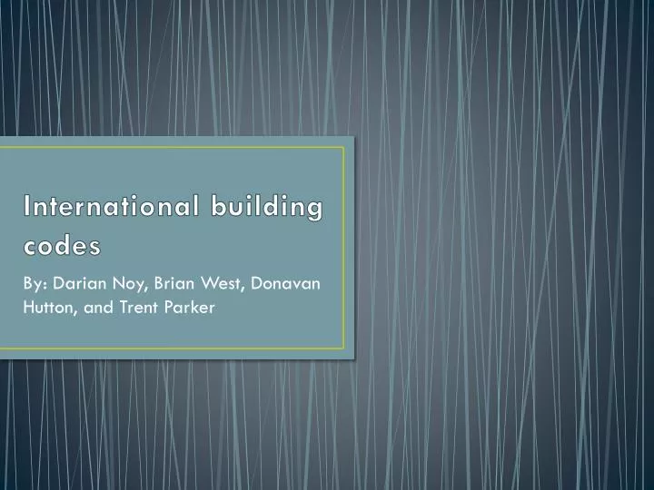 PPT - International building codes PowerPoint Presentation, free ...