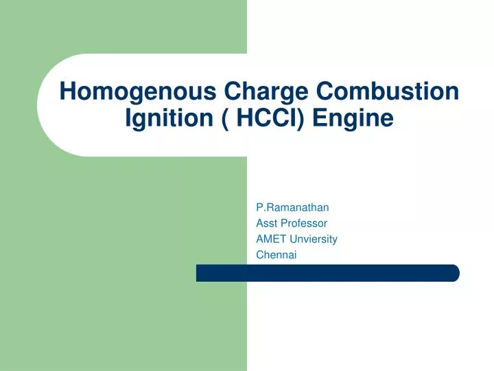 PPT - Homogenous Charge Combustion Ignition ( HCCI) Engine PowerPoint ...