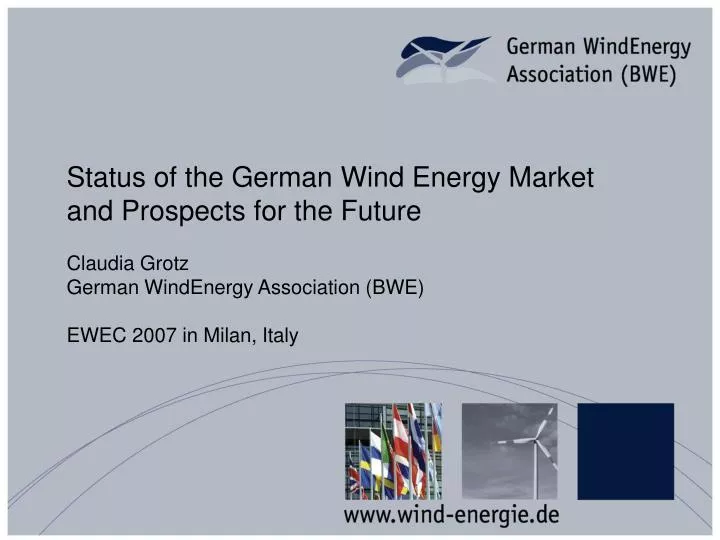 PPT - Status of the German Wind Energy Market and Prospects for the ...