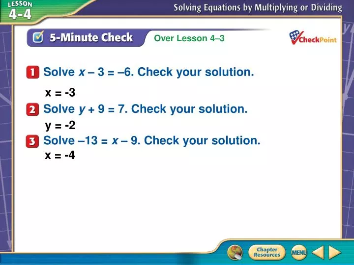 PPT - 5-Minute Check 1 PowerPoint Presentation, free download - ID:6066446