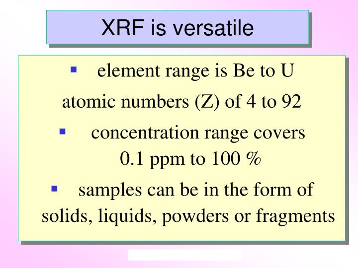 PPT - X Ray Flouresence Analysis (XRF) PowerPoint Presentation - ID:6068127