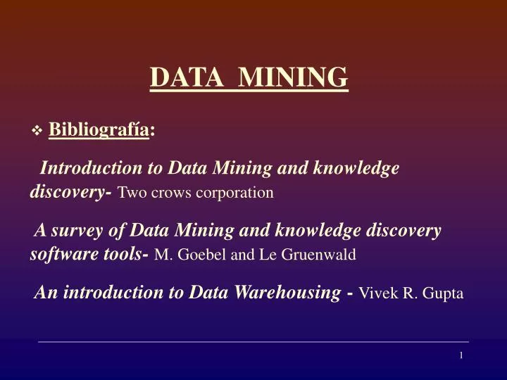 PPT - DATA MINING PowerPoint Presentation, free download - ID:6069821