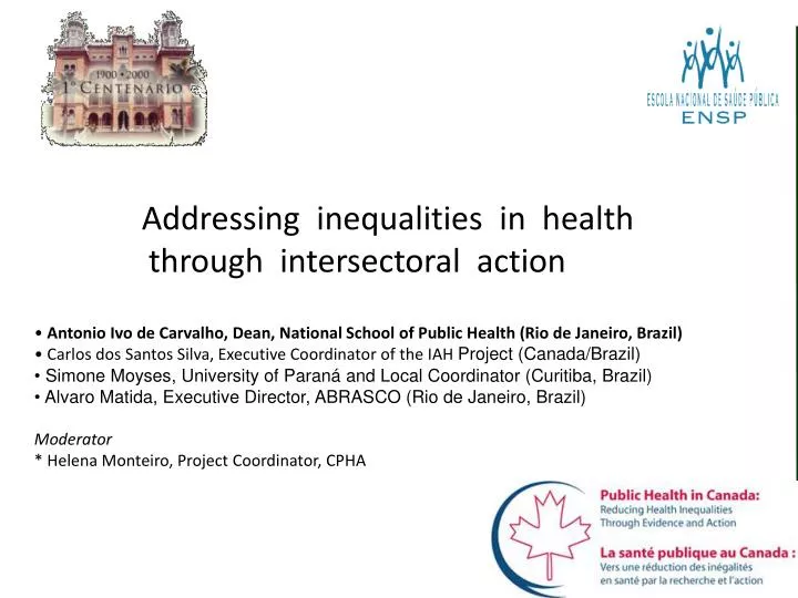 PPT - Addressing inequalities in health through intersectoral action ...