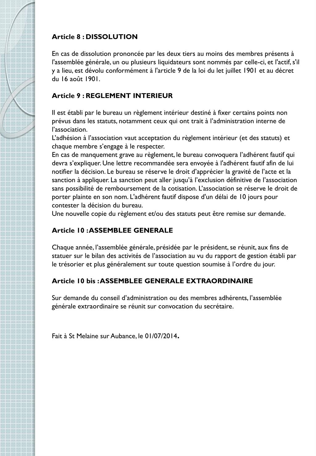 PPT - STATUTS - ASSOCIATION LOI 1901 NOMMEE L’ Scrap ARTICLE 1 : FORME ...