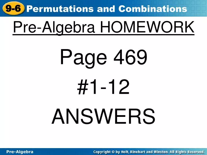 PPT - Pre-Algebra HOMEWORK PowerPoint Presentation, free download - ID ...