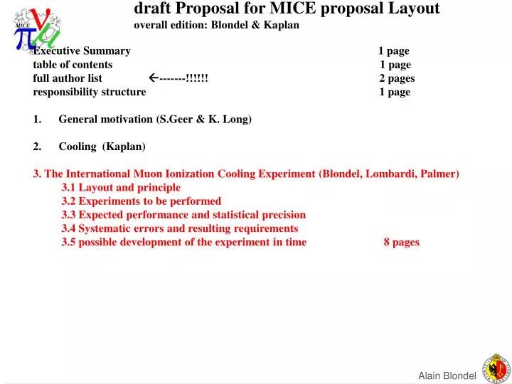 PPT - draft Proposal for MICE proposal Layout overall edition: Blondel ...